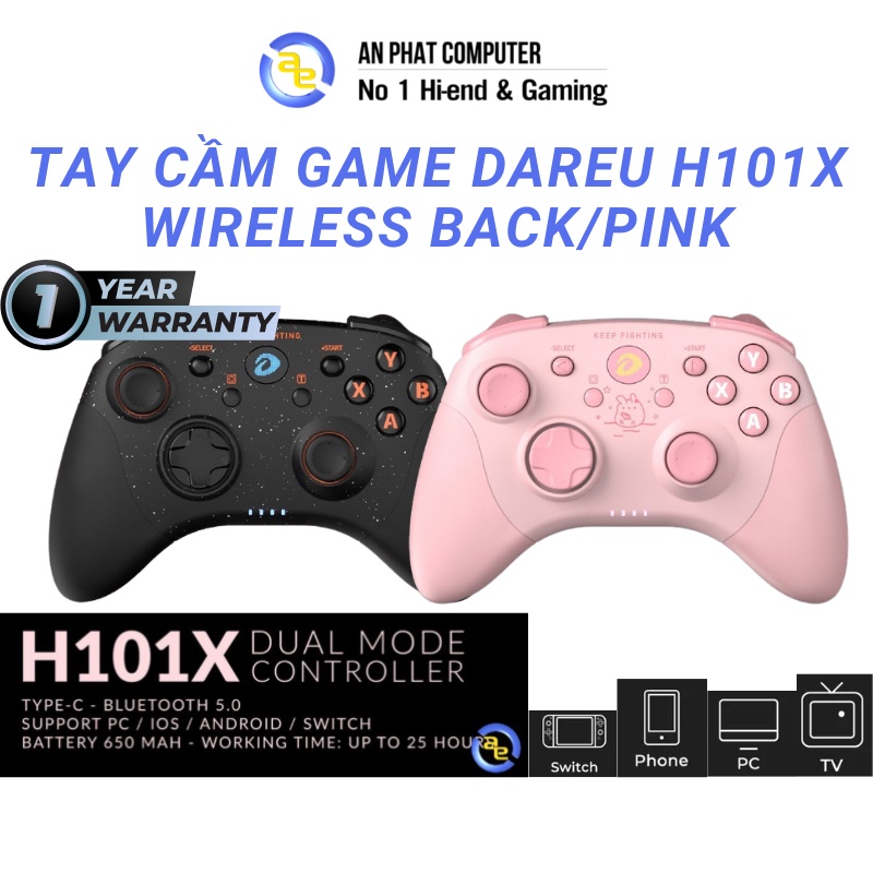 Tay cầm game DareU H101X Wireless Back/Pink | Shopee Việt Nam