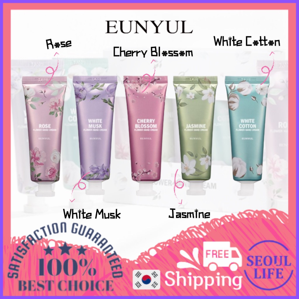 EUNYUL Flower Hand Cream 50g * 5types Bộ Kem Dưỡng Ẩm Da Tay Hàn Quốc Kem Dưỡng Da Tay Thơm Kem ...