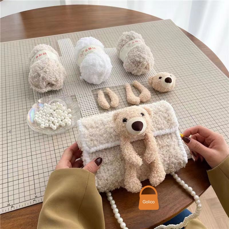 Túi tự đan, Túi handmade gấu teddy dẫn,quà tặng sinh | Shopee Việt Nam