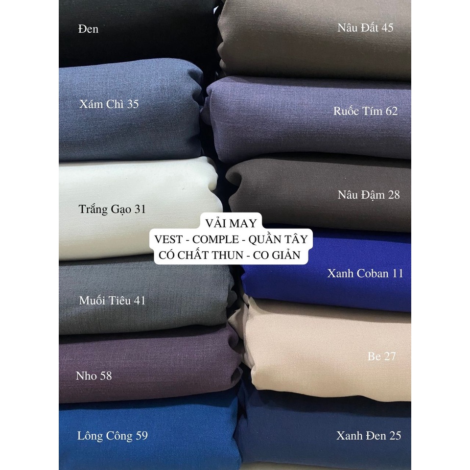 VẢI MAY VEST - COMPLE - QUẦN TÂY NAM - CÓ CHẤT THUN CO GIẢN NHẸ ...