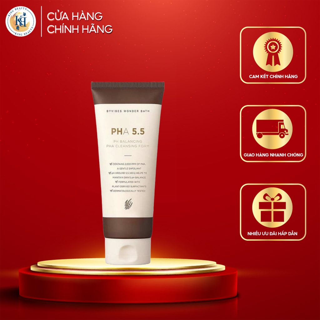 Sữa Rửa Mặt Tẩy Tế Bào Chết Byvibes Wonder Bath PHA 5.5 PH Balancing PHA Cleansing Foam 130ml ...
