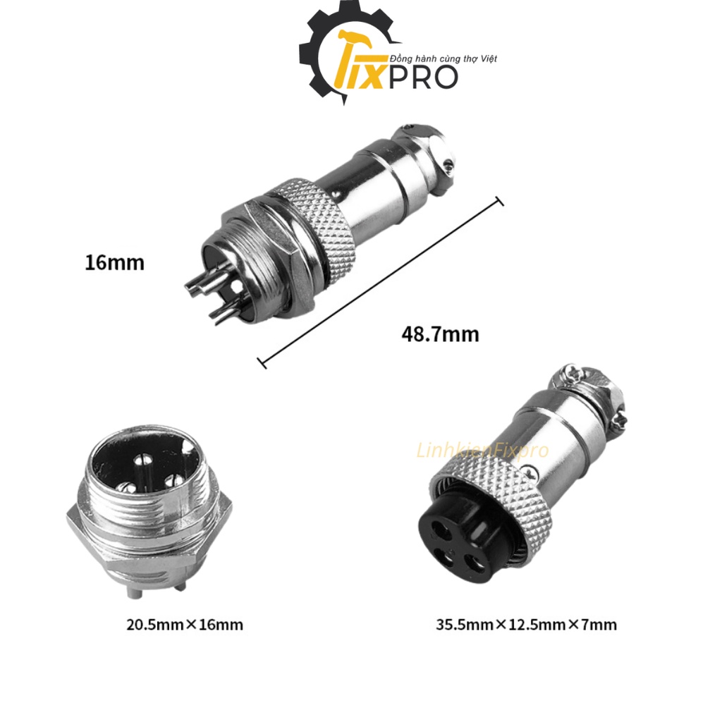 Đầu Jack tay hàn đực cái GX16 2P 3P 4P 5P 6P 7P 8P các kích thước | Shopee Việt Nam