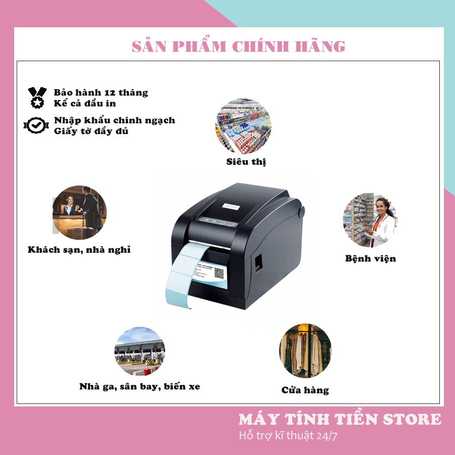 Máy in tem GHTK Xprinter 350B in tem GHTK, in tem các đơn vị vận chuyển ...