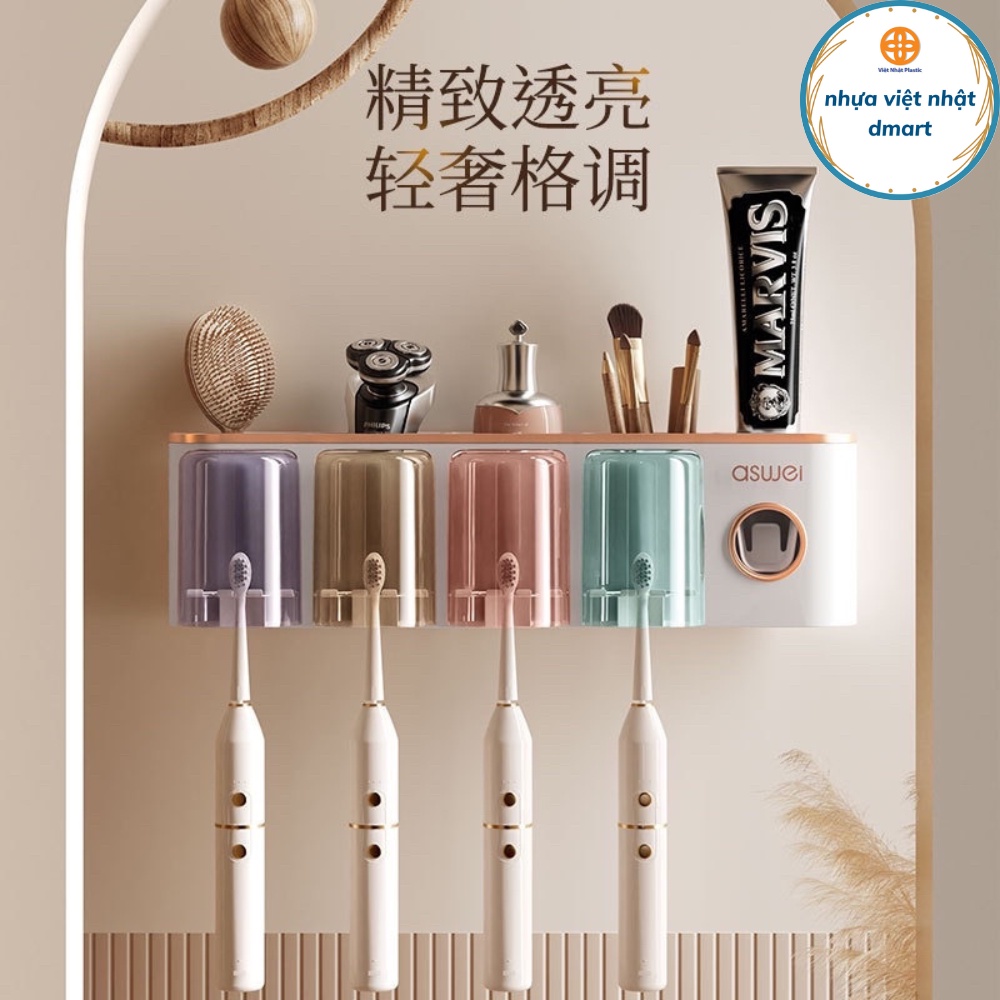 kệ nhả kem đánh răng tự động aswei hàng cao cấp, kệ nhả kem đựng bàn ...