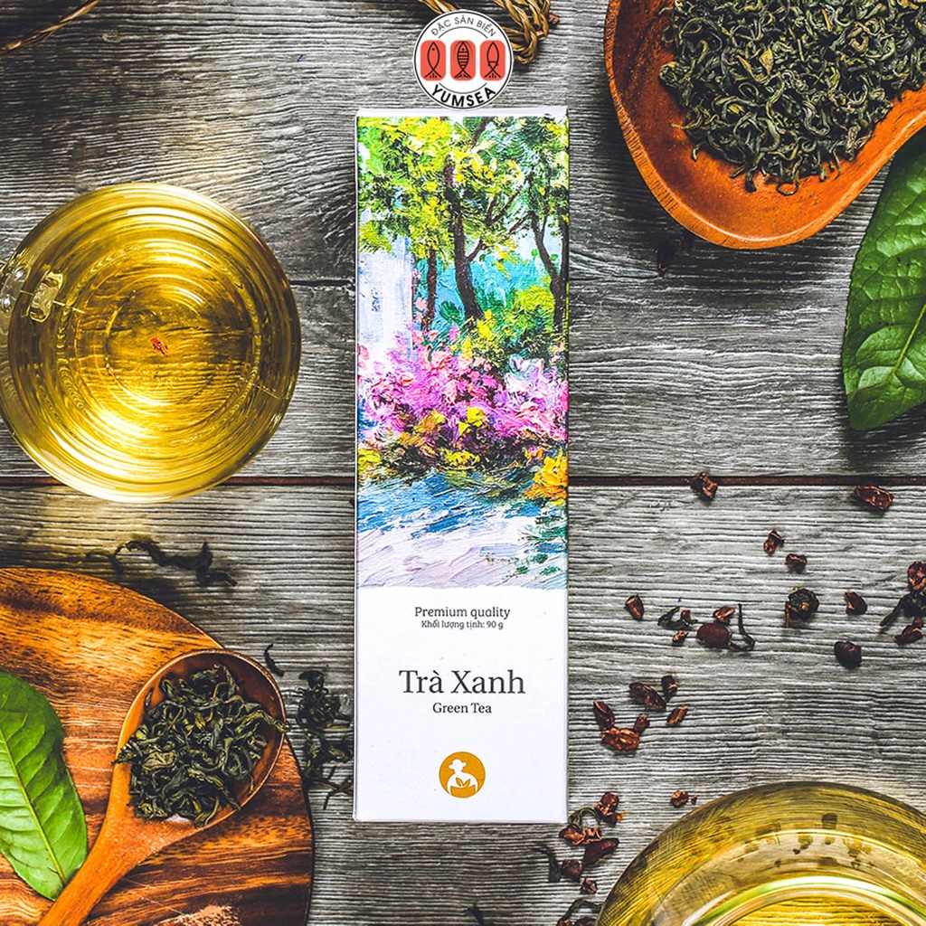 Trà xanh L'angfarm, dòng signature, 90g, hộp, mẫu lon thiếc cao | Shopee Việt Nam