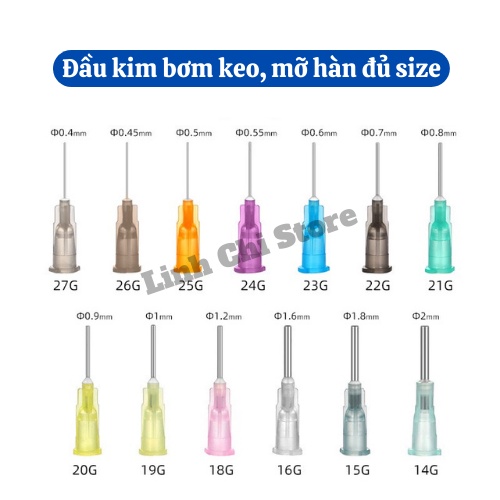 Đầu kim bơm keo, mỡ hàn đủ size (10 chiếc) | Shopee Việt Nam