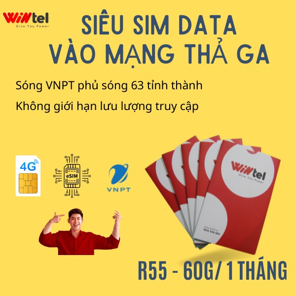 Sim 4G Wintel ( 2G truy cập tốc độ cao 1 ngày ) màn hình ô tô, sim phụ ...