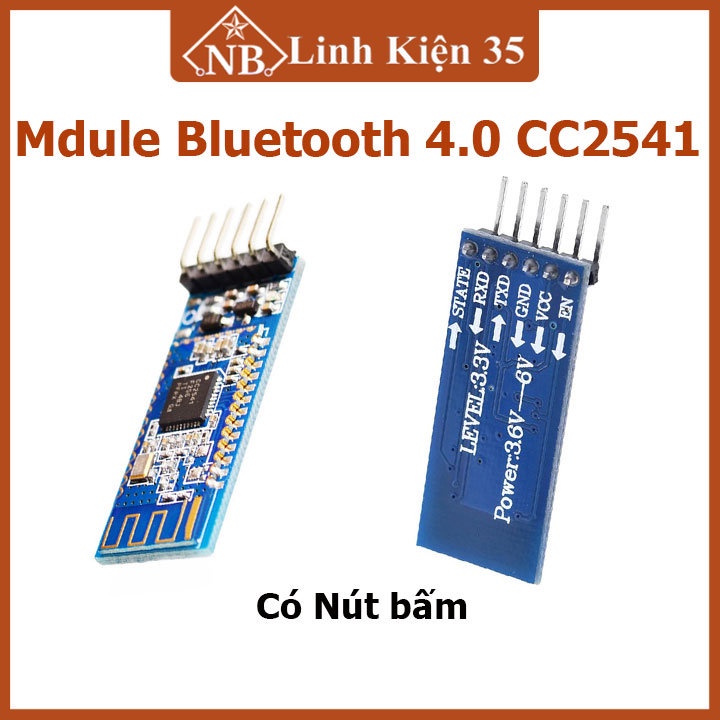 Module Bluetooth 4.0 CC2541 có nút bấm, hỗ trợ giao tiếp từ xa theo ...