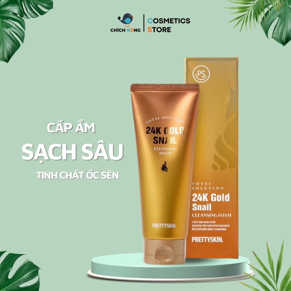 Sữa Rửa Mặt Ốc Sên Vàng 24k Pretty skin - PrettySkin Total Solution 24K ...