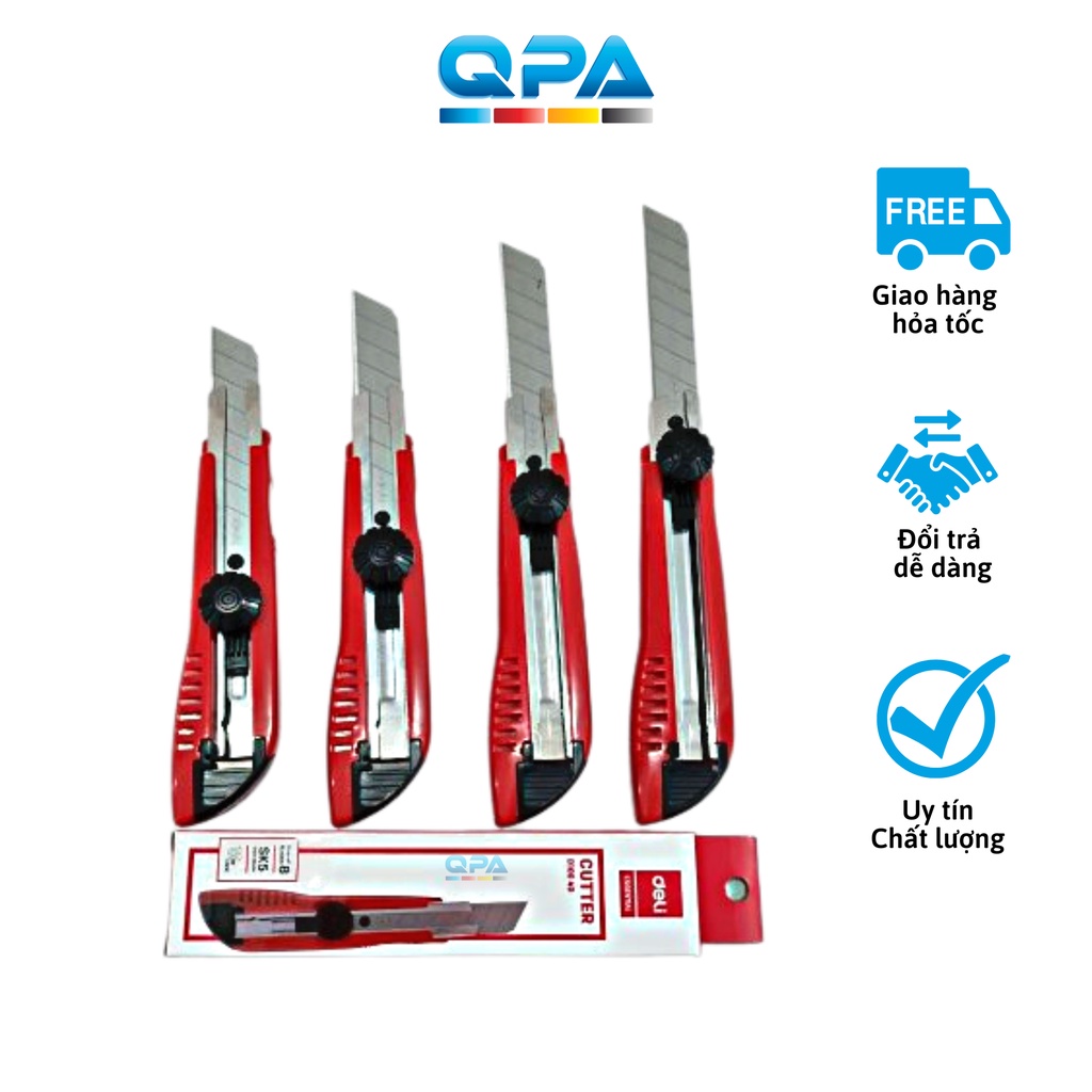 Dao rọc giấy Deli 2043 (có núm xoay khoá tự động) | Shopee Việt Nam