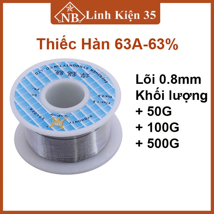 Thiếc hàn 63A-63% 0.8mm mối hàn chắc và bóng cuộn 30g/50g/100g | Shopee ...