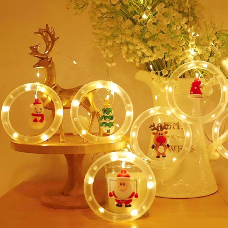 đèn led trang trí noel 2024- đèn treo thả lấp lánh treo kính, treo cây ...