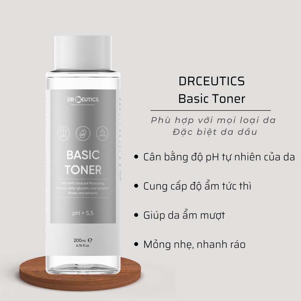 Nước cân bằng Dr.Ceutics Basic Toner, Standard Toner cấp ẩm, làm dịu da ...