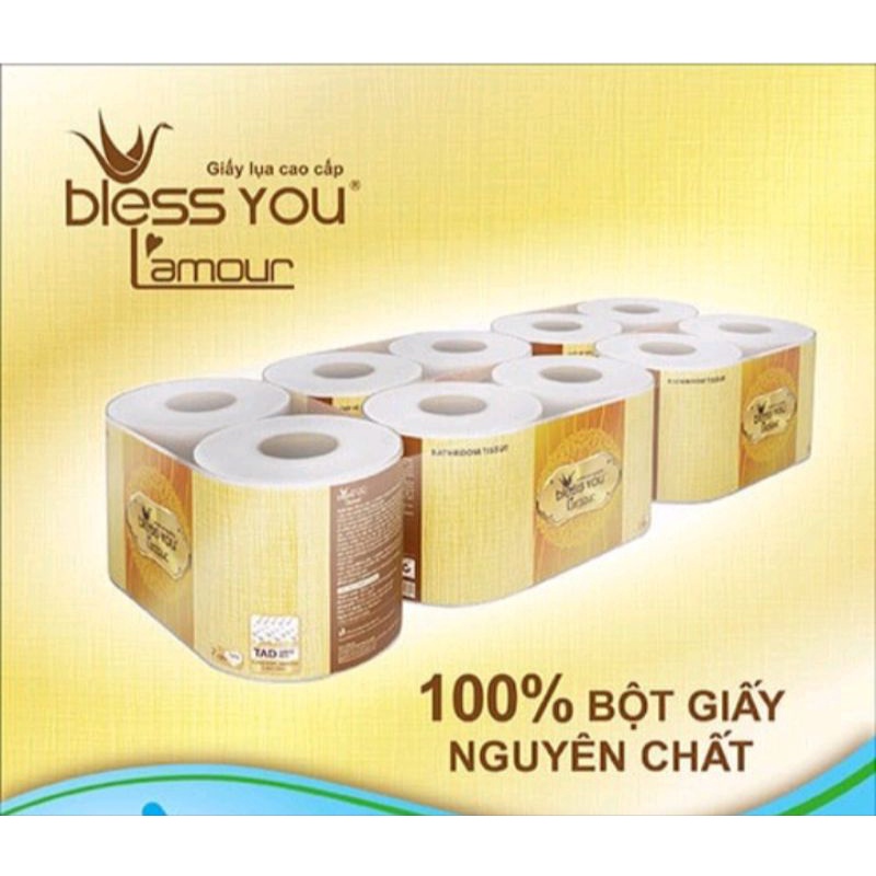 Lốc 10 cuộn giấy vệ sinh cao cấp Bless You Lamour - 014 | Shopee Việt Nam