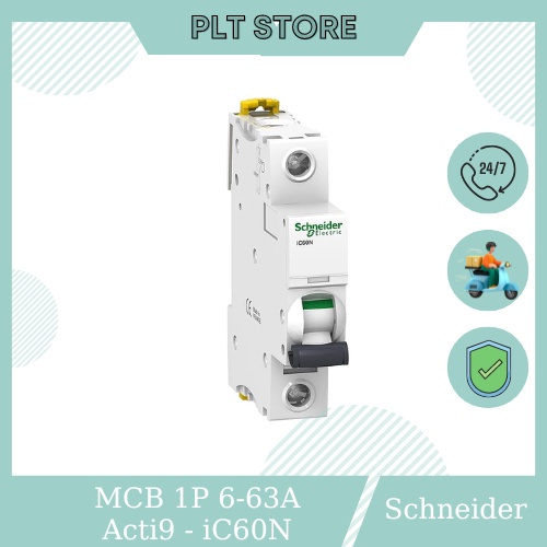 Cầu dao tự động, MCB , CB tép Schneider Acti9 iC60N 1P, 6kA, 230V, C curve 6A - 63A | Shopee ...