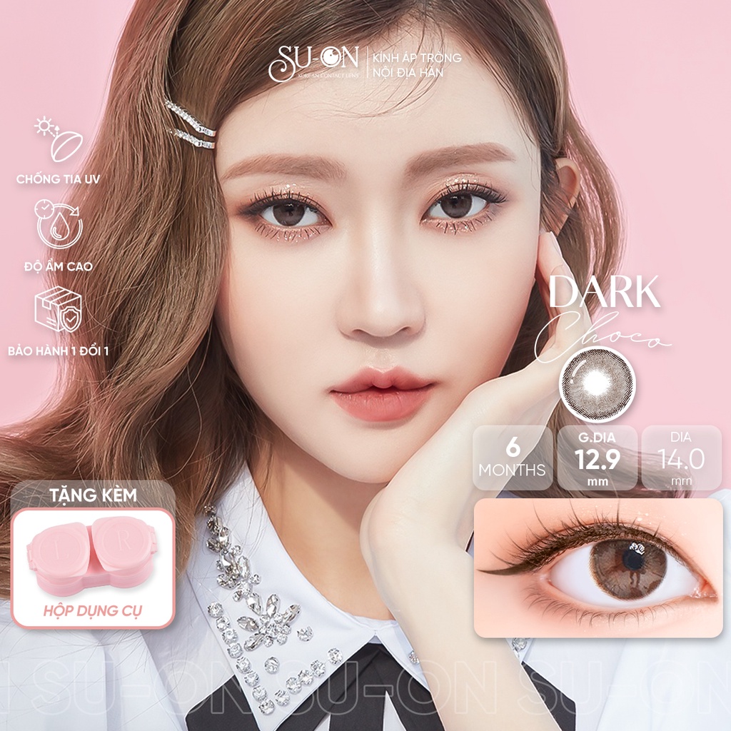 Lens cận nâu tự nhiên DARK CHOCO PONG kính áp tròng Hàn Quốc chính hãng ...