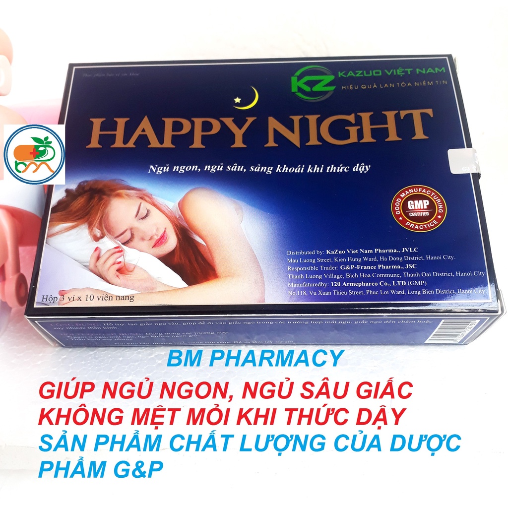 Viên ngủ ngon HAPPY NIGHT, giúp ngủ ngon và sâu giấc, đặc biệt không ...