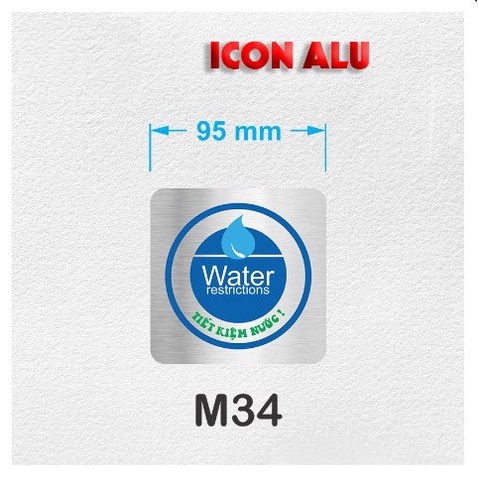 Biểu tượng dán trong nhà vệ sinh / Icon nhôm: tiết kiệm nước, tiết kiệm ...