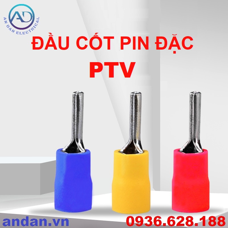 Đầu cốt pin đặc, cos kim đơn tròn đặc, Cosse Pin Kim, Đầu cos pin tròn đặc PTV PTV1.25-10 PTV2 ...
