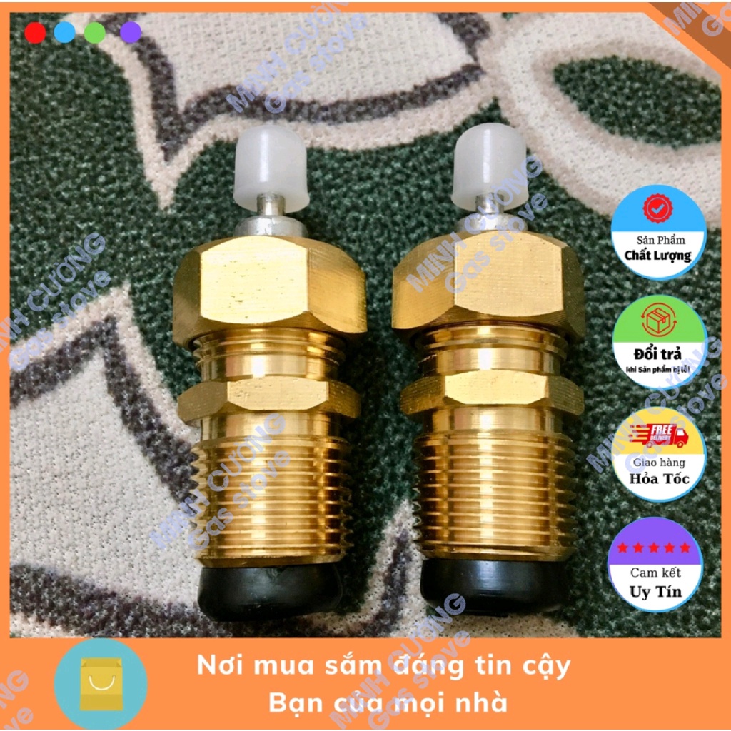 Đầu bơm/ sạc chai gas mini thông dụng, bằng đồng. Tặng 20 nút nhựa và 4 ...