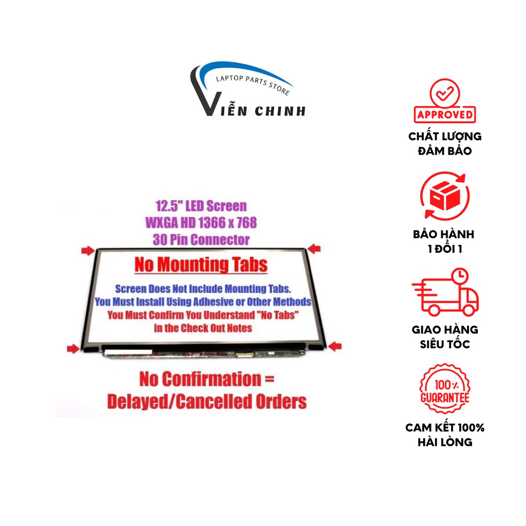 Màn hình Lenovo Thinkpad X240 X250 X260 – 12.5″ Led slim HD =BOARD DÀI ...