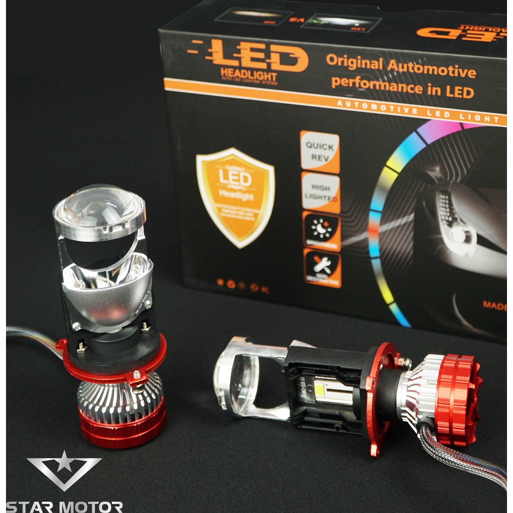 Bóng đèn pha LED bi cầu V80 gắn xe máy, ô tô | Shopee Việt Nam