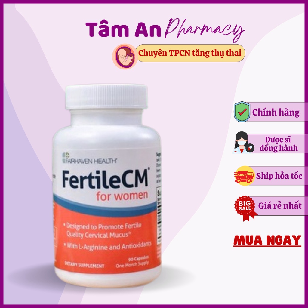 FertileCm tăng chất nhầy cổ tử cung, Fertile Cm tăng thụ thai, hỗ trợ ...