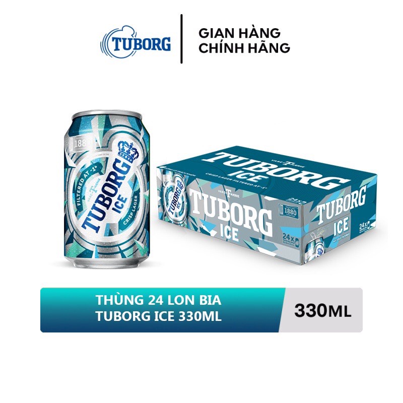 Bia Tuborg ICE lon - 1 thùng 24 lon 330ml | Shopee Việt Nam