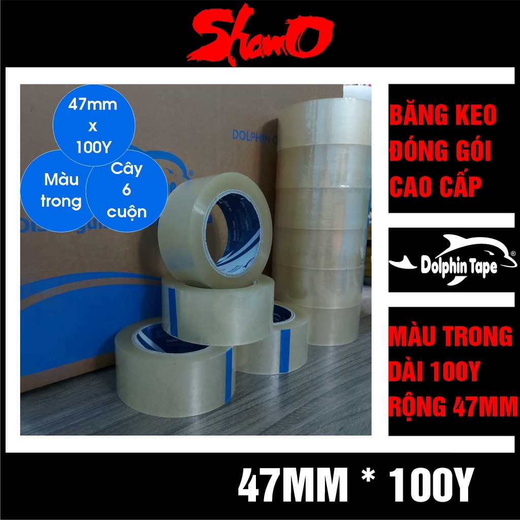[ 6 cuộn ] Băng keo trong 47mm x 100Y đóng gói hàng hóa – Băng dính trong OPP chuyên dùng trong ...
