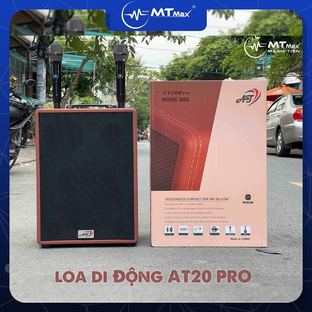 Loa karaoke di động bluetooth AT20 pro bass 2.5 cổng kết nối guitar kèm ...