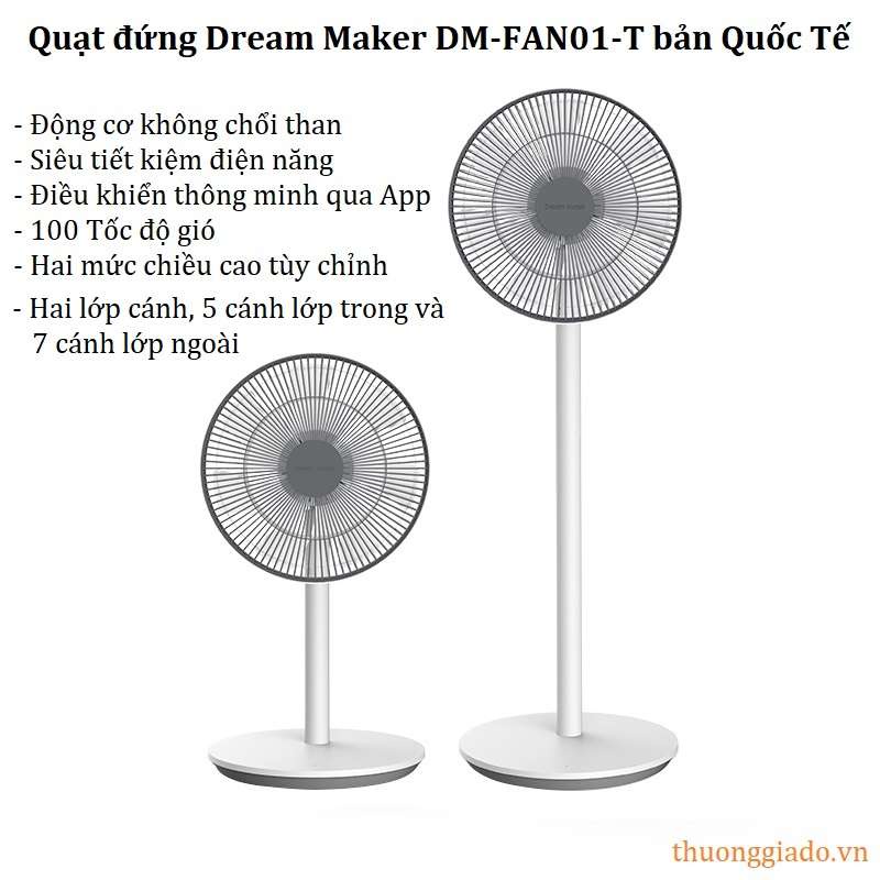 Quạt đứng thông minh Dream Maker Feel Fan DM-FAN01-T Bản Quốc Tế ...