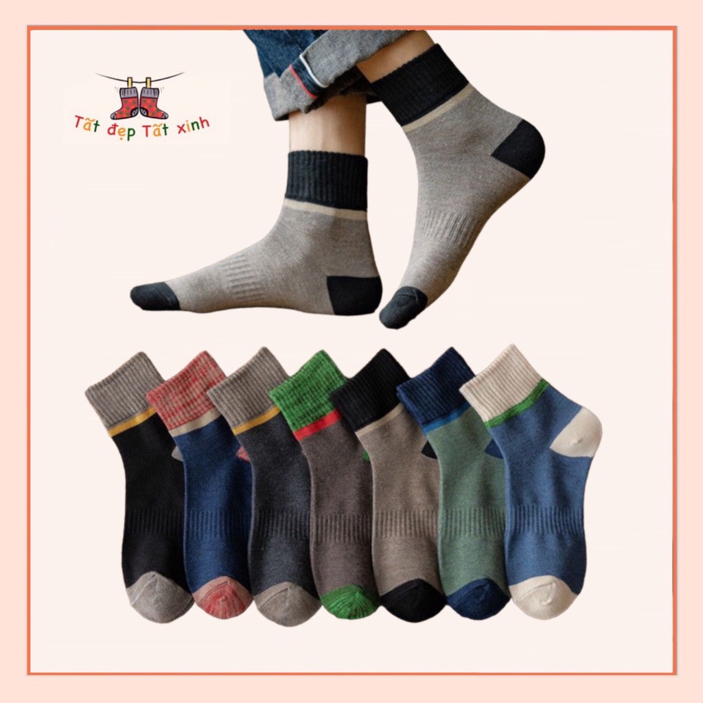 Tất Nam - Vớ Nam cổ lửng cotton mỏng nhẹ thấm hút mồ hôi chống hôi chân ...