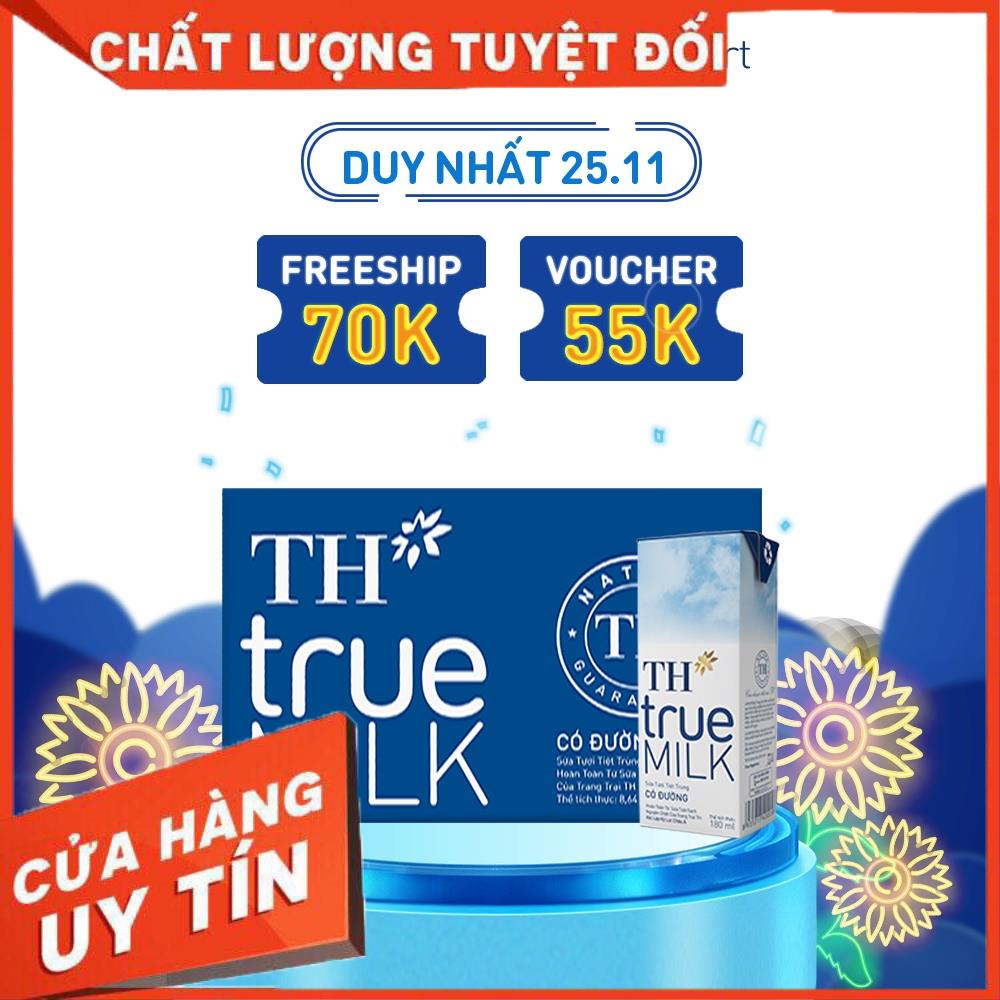 Thùng 48 hộp sữa tươi tiệt trùng có đường TH True Milk 180ml (180ml x 48) | Shopee Việt Nam