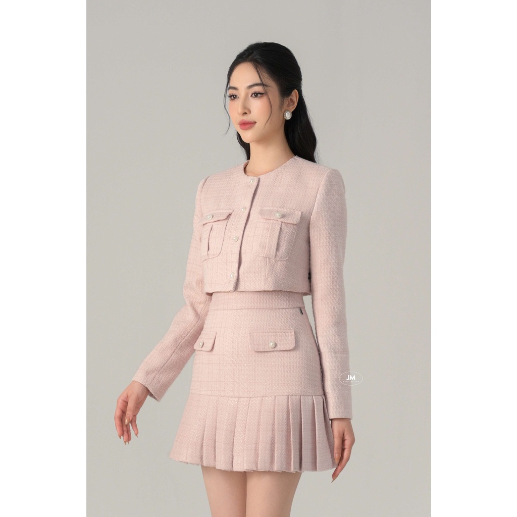 JM Dress Design - Áo tweed cổ tròn , túi ốp 5T10.2210TW | Shopee Việt Nam