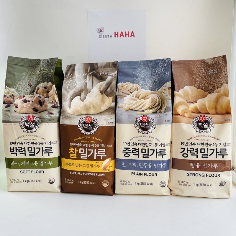 Bột mì Hàn Quốc đủ loại siêu ngon KOREAN WHEAT FLOUR 1kg CJ BEKSUL ...