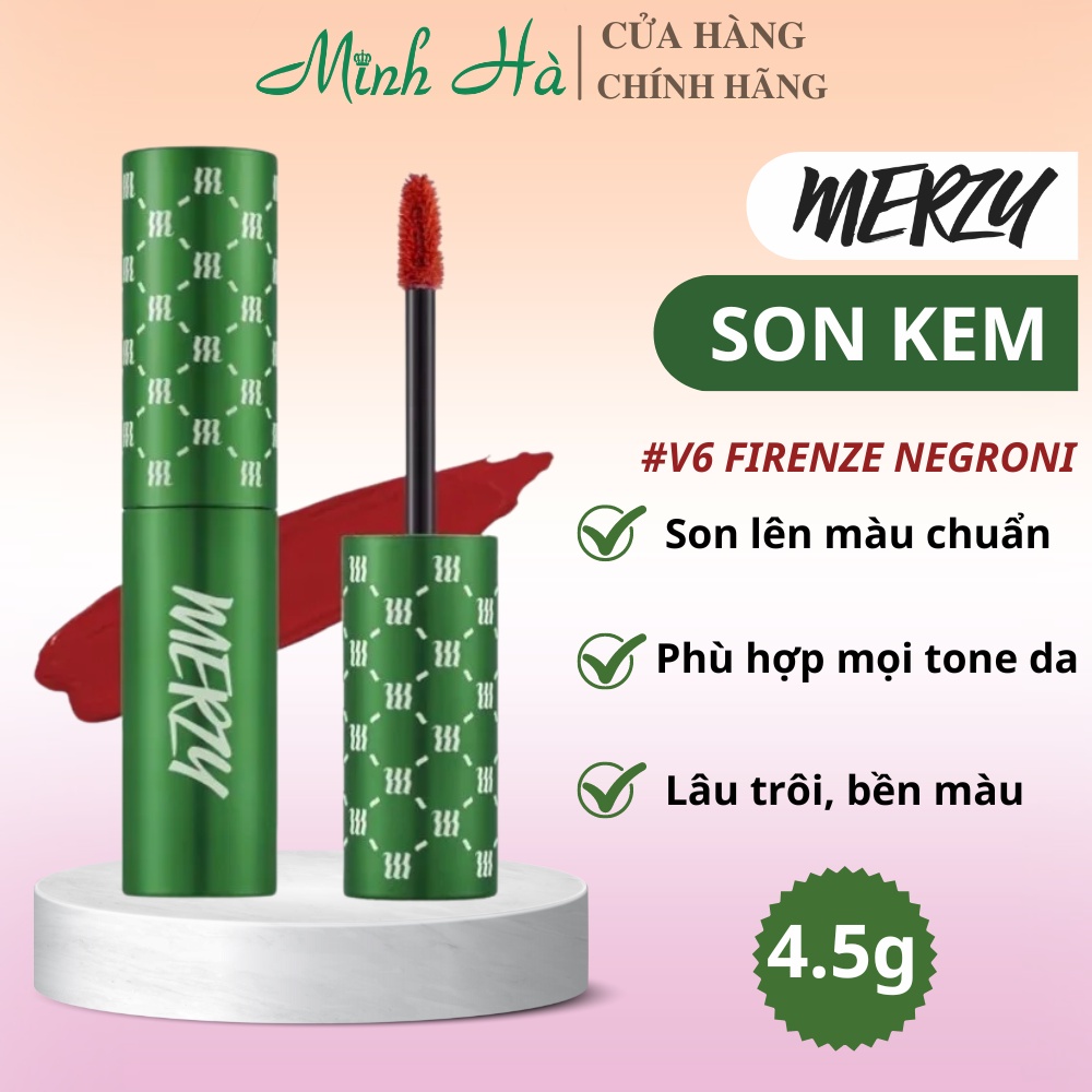 Son kem lì Merzy The First Velvet Tint #V6 Firenze Negron xanh lá 4.5g lâu trôi bền màu | Shopee ...