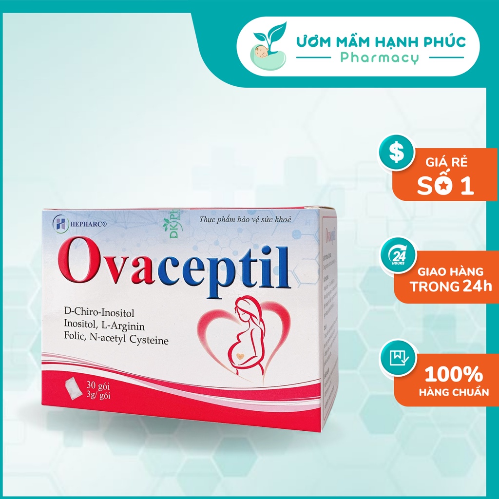 Ovaceptil [TẶNG THỬ THAI] bổ trứng, tăng thụ thai, hỗ trợ điều hòa nội ...