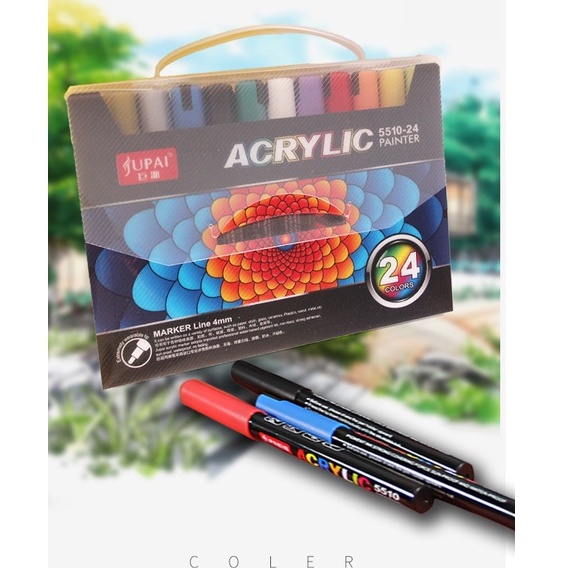 Bộ 12 bút sơn acrylic painter 5510-12 vẽ vải canvas, vẽ giày, quần áo ...