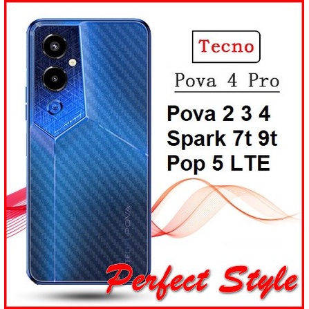 Dán carbon mặt lưng Tecno Pova 2 Pova 3 4 5 pro spark 7 7T Spark 6 go ...