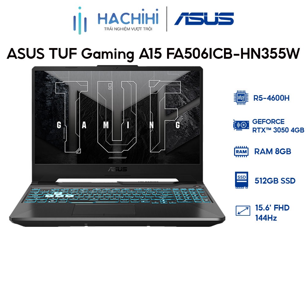 Laptop ASUS TUF Gaming A15 FA506ICB-HN355W (R5-4600H | 8GB | 512GB | GeForce RTX™ 3050 4GB | 15. ...