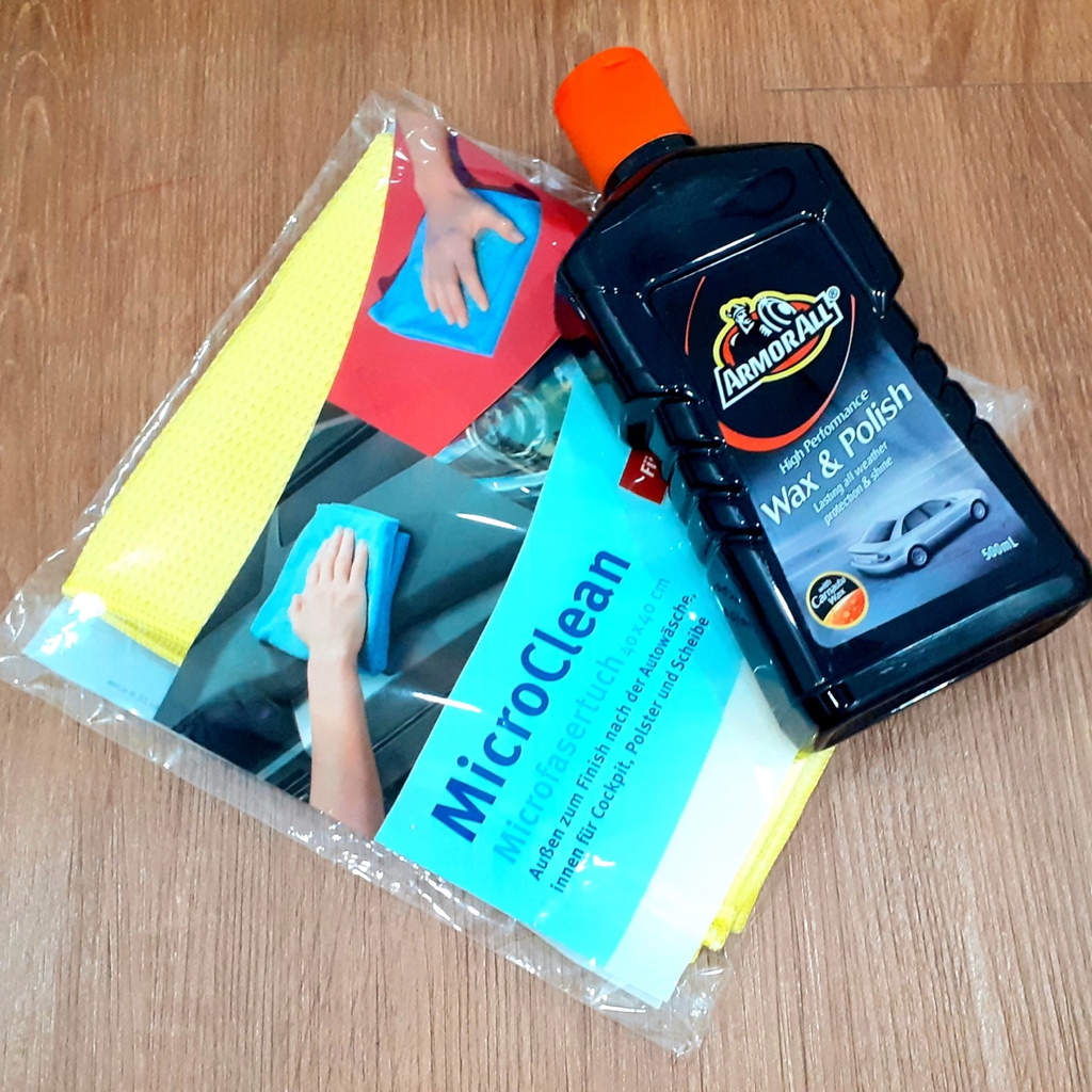 [HCM][COMBO BÓNG SƠN KÈM KHĂN 3D] ARMORALL WAX & POLISH 500ml+KHĂN AUWA ...