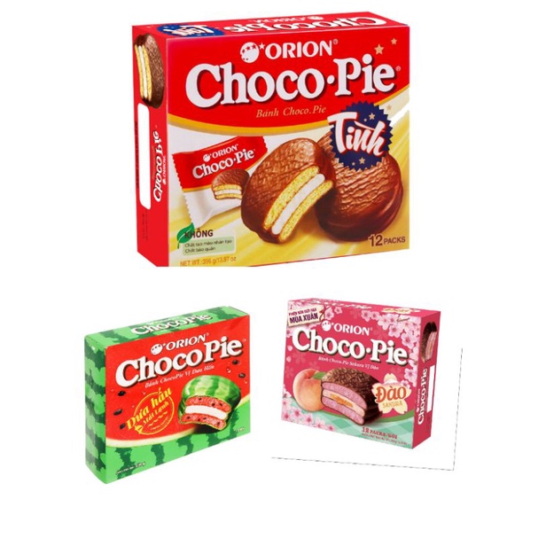Bánh Choco Pie đỏ/ dưa hấu/ chô đào Hộp 12 cái | Shopee Việt Nam