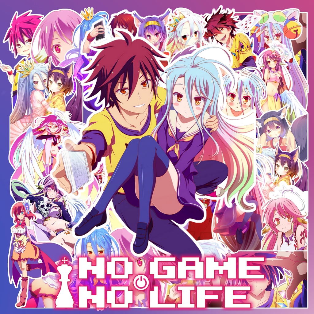 [Set 50 Cái] Sticker anime No game no life, sticker,nhãn dán trang trí ...