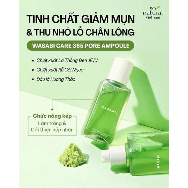 Tinh chất Wasabi care 365 pore ampoule chân ái cho làm da dầu, mụn, lỗ ...
