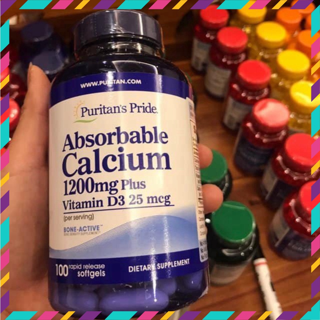 (nhắn hỏi shop) Viên uống bổ sung canxi Puritan's Pride - absorbable Calcium 1200mg plus Vitamin ...