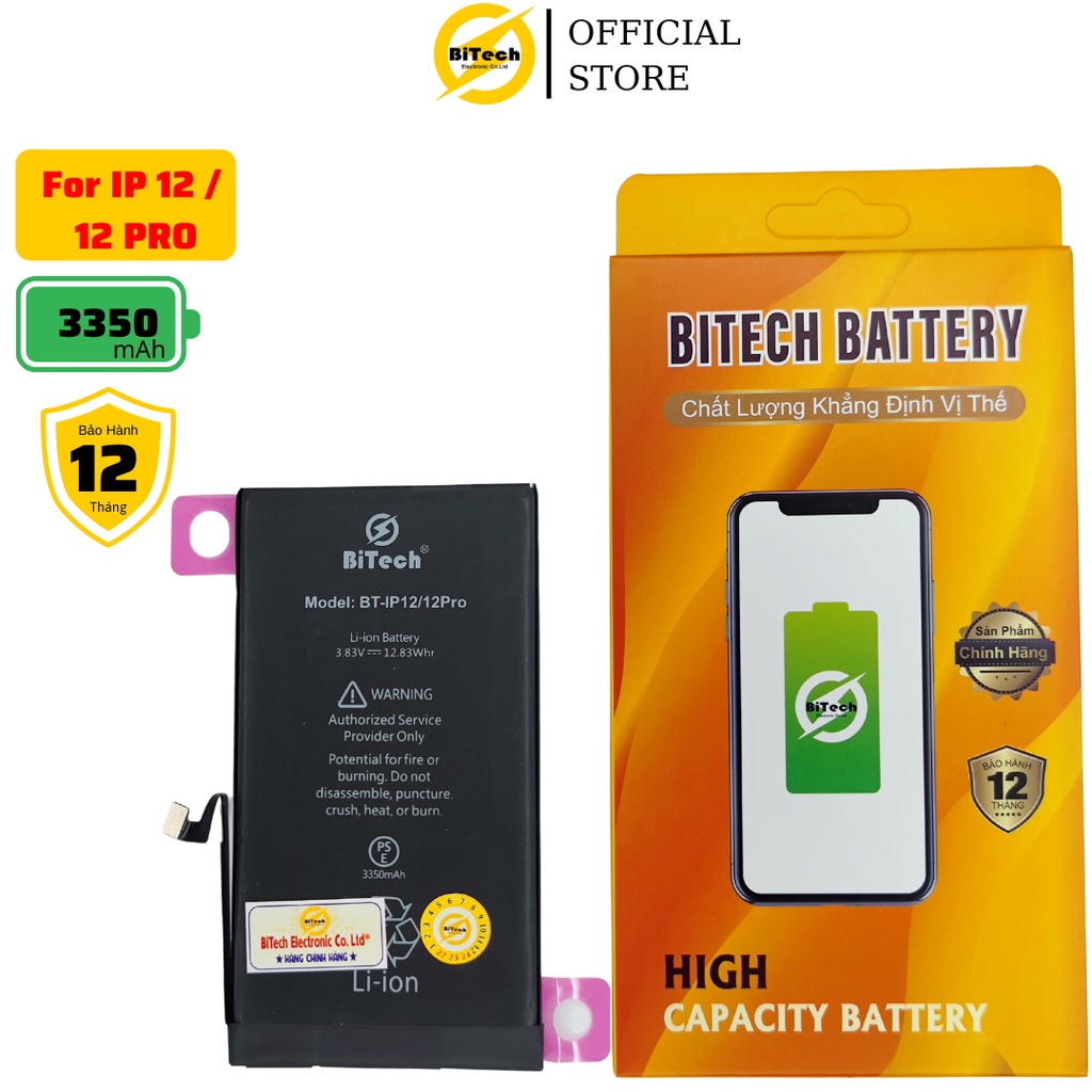 Pin IP12 / IP12 PRO Dung Lượng Cao BITECH 12 / 12 PRO - 3350 mAh ( Tặng ...