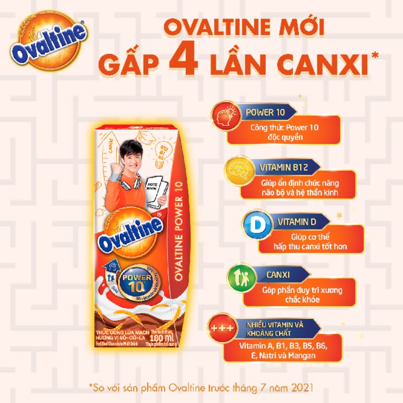 [HÀNG MỚI] Sữa lúa mạch Ovaltine vị socola 1 hộp (180ml) / Sữa uống ...