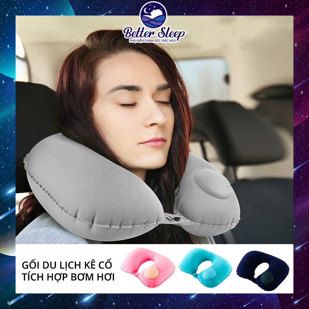 Gối Ngủ Kê Cổ Du Lịch Cao Cấp Bơm Hơi Tự Động - màu xám #24 #GOIBS01 ...
