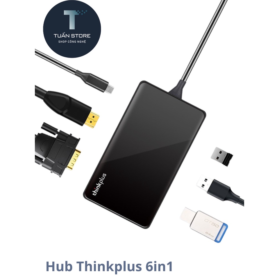 Hub chuyển đổi Thinkplus USB-C 6-in-1 dành cho điện thoại, laptop ...