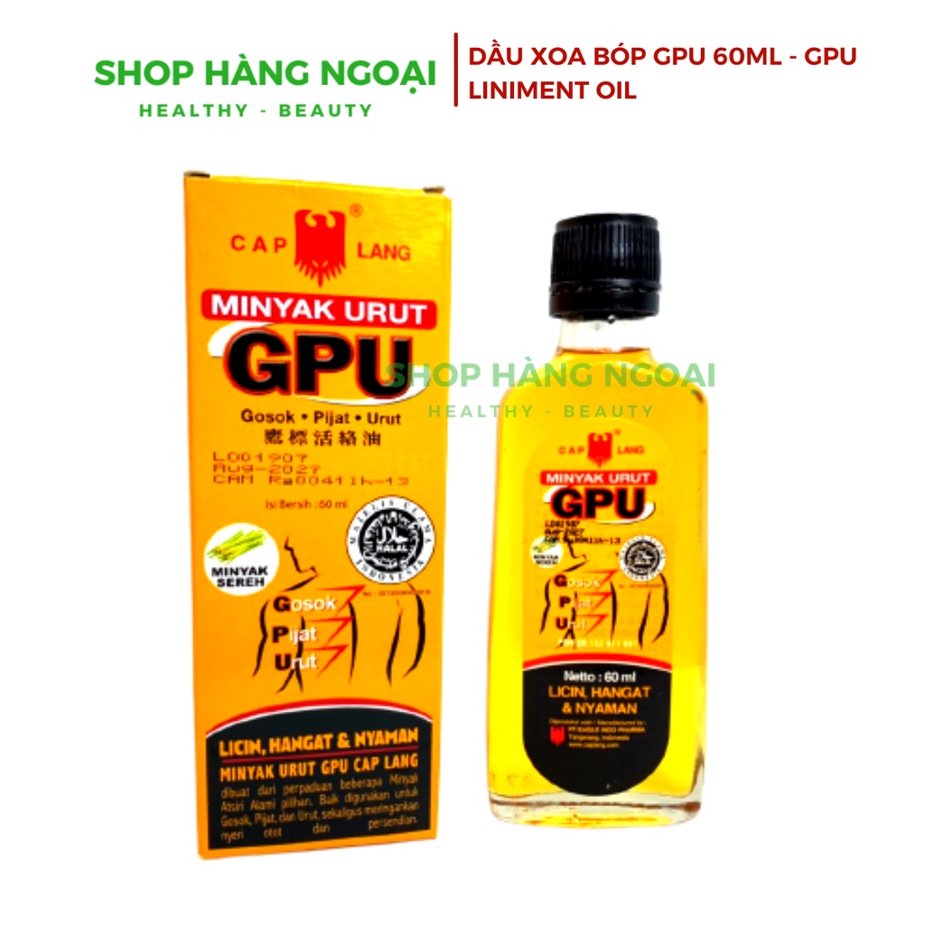 Dầu nóng GPU 60ml - GPU Liniment Oil 60ml | Shopee Việt Nam